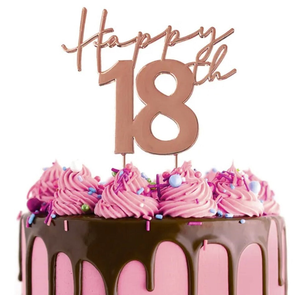Rose Gold Happy 18th Metal Cake Topper - SugarTime– SugarTime Cake ... Rose Gold Happy 18th Metal Cake Topper - SugarTime– SugarTime Cake ...