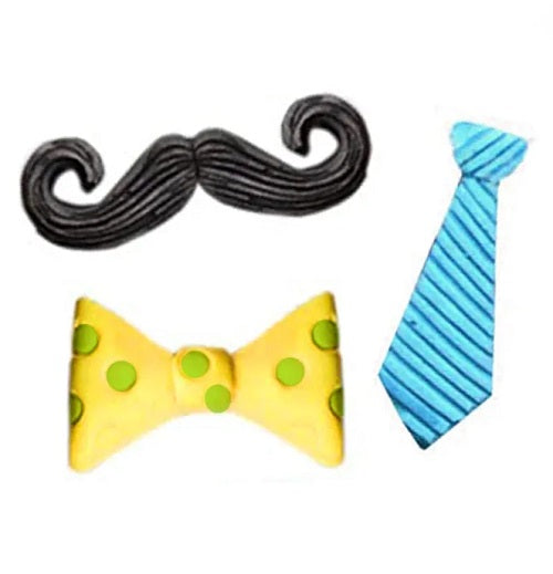 Moustache, Bows and Ties Silicone Mould– SugarTime Cake Decorating ...