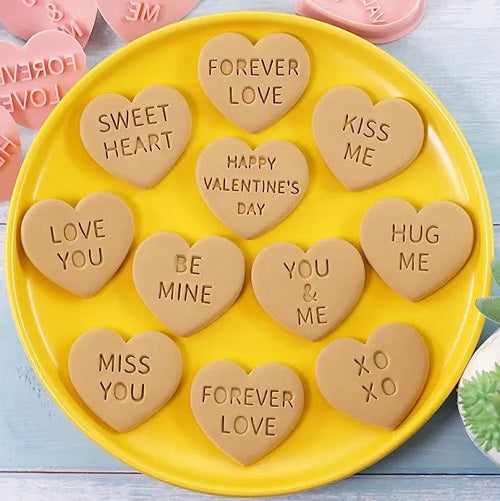 Love Heart Messages Cookie Cutters - 11 Piece Set– SugarTime Cake ...
