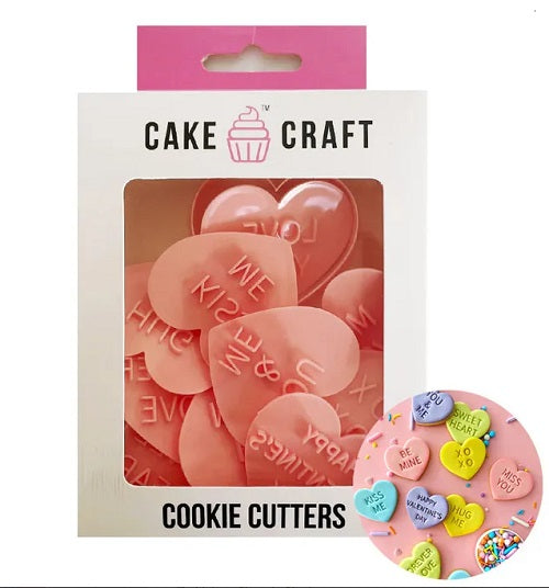 Love Heart Messages Cookie Cutters - 11 Piece Set– SugarTime Cake ...