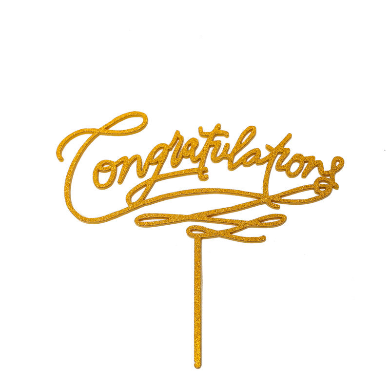 Congratulations Gold Cake Topper - SugarTime Cake Decorating– SugarTime ...