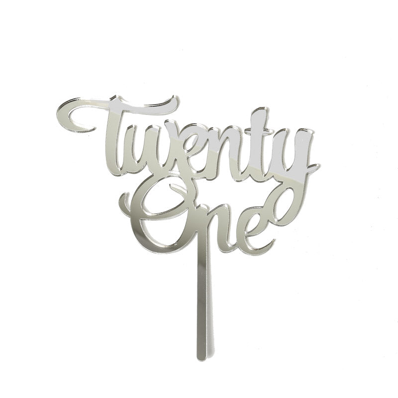 Twenty One Mirror Cake Topper - Sugar Time– SugarTime Cake Decorating ...