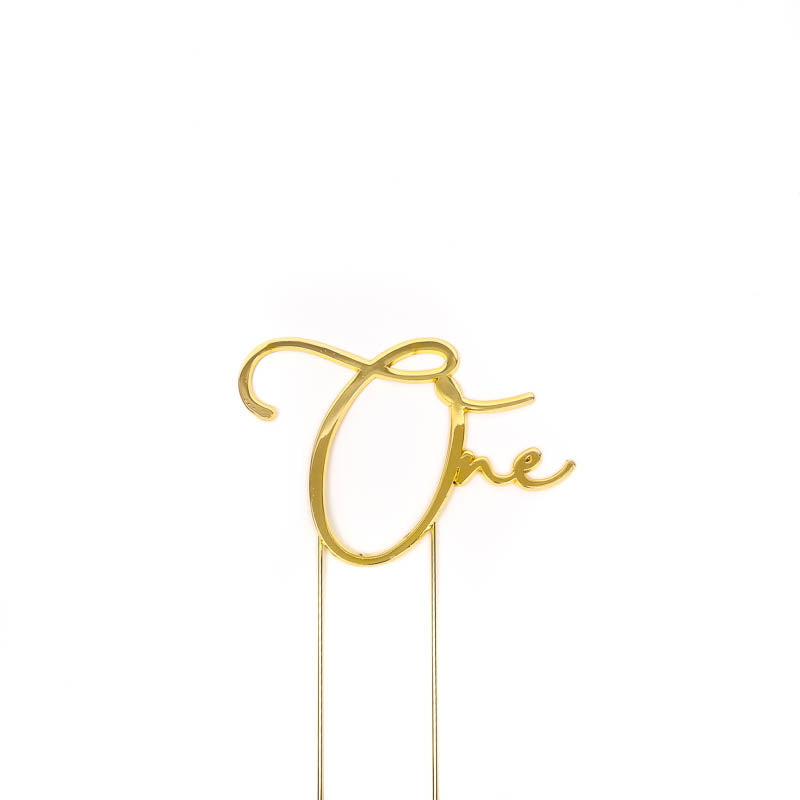 One Gold Metal Cake Topper - SugarTime Cake Decorating– SugarTime Cake ...
