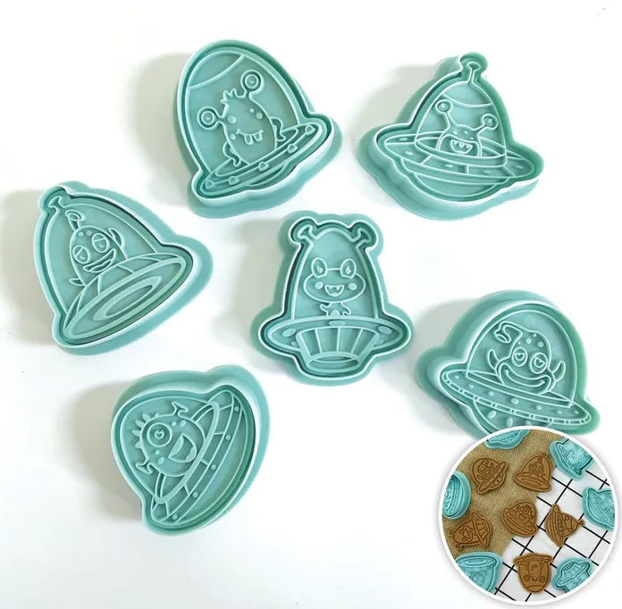 Space Aliens Cookie Cutters 6 Set | SugarTime Cake Decorating Australia