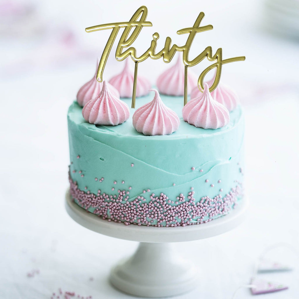 Thirty Gold Plated Cake Topper - SugarTime Cake Decorating– SugarTime ...