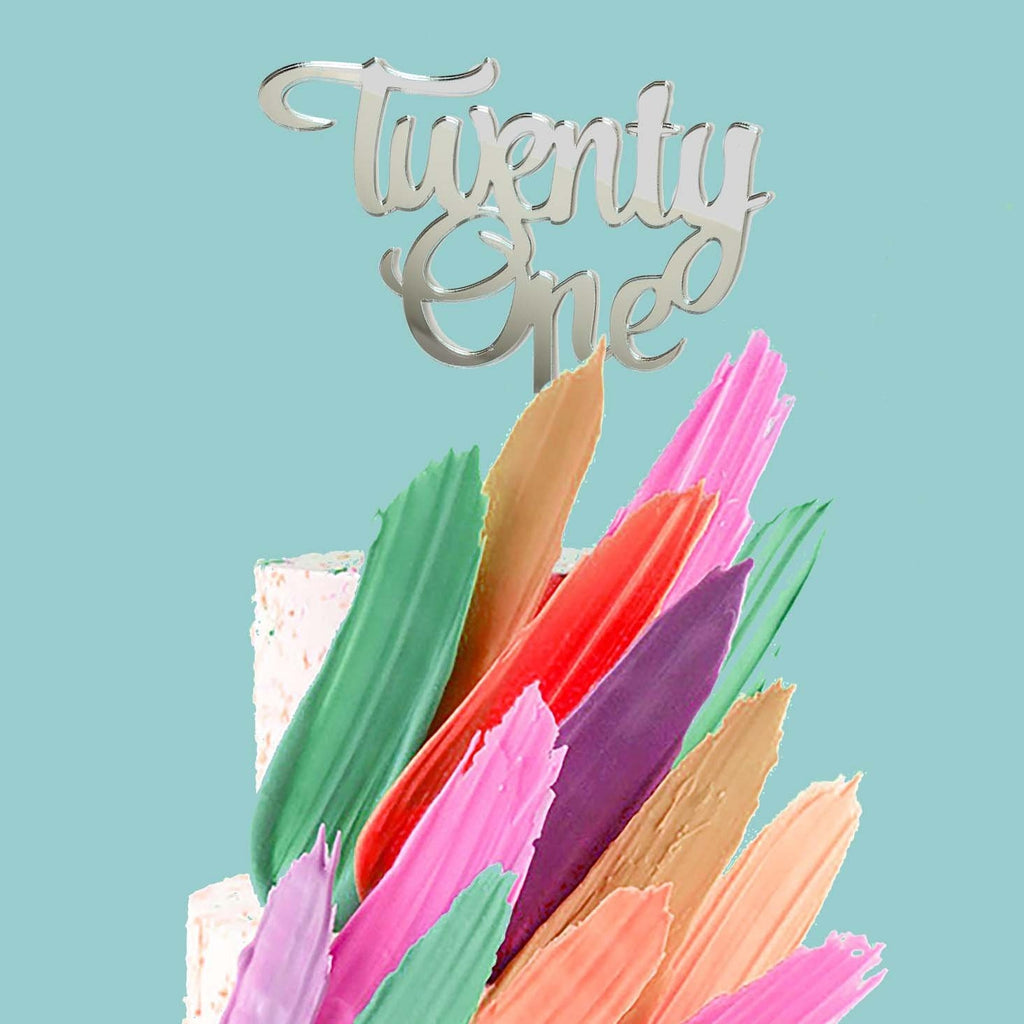 Twenty One Mirror Cake Topper - Sugar Time– SugarTime Cake Decorating ...