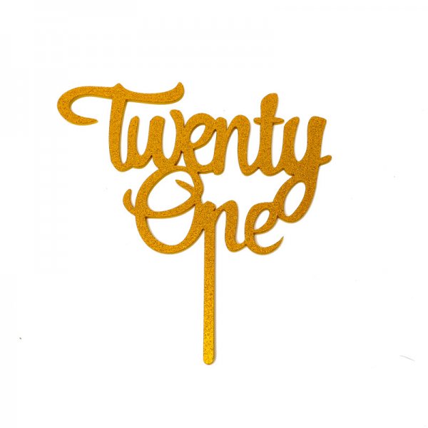 Twenty One Gold Cake Topper - SugarTime– SugarTime Cake Decorating ...