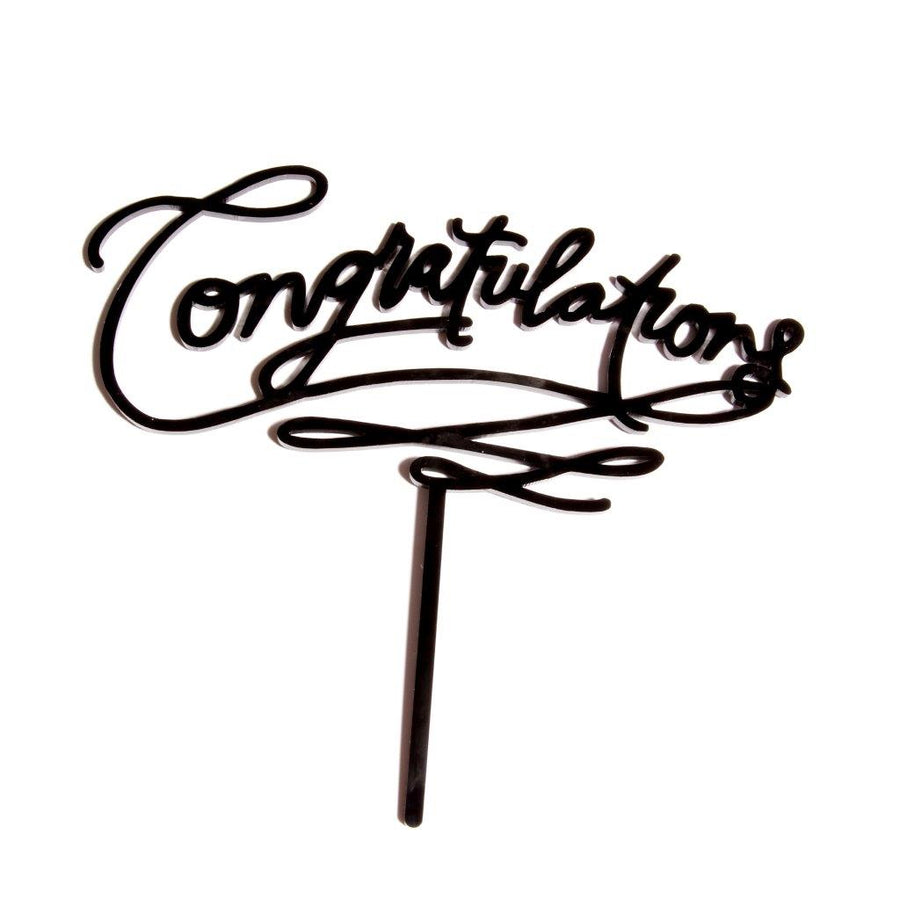 Black Congratulations Cake Topper - SugarTime Cake Decorating ...